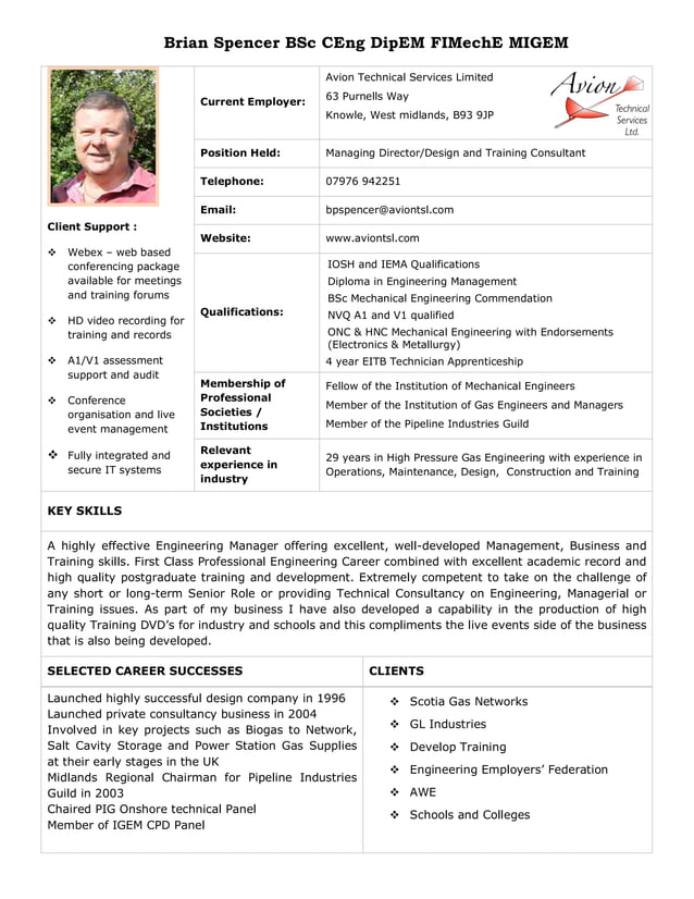 Brian Spencer Cv Mar11 | PDF