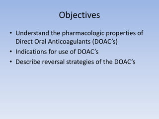 Emergency Management of Patients Taking Direct Oral Anticoagulants | PPTX