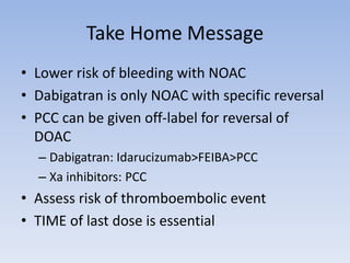 Emergency Management of Patients Taking Direct Oral Anticoagulants | PPTX