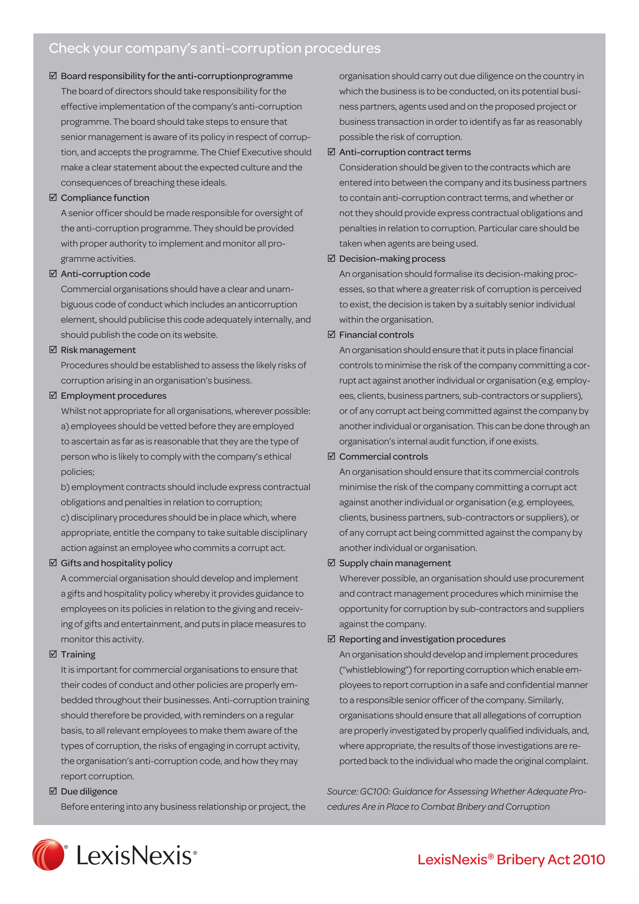 Protect your organisation against bribery | PDF