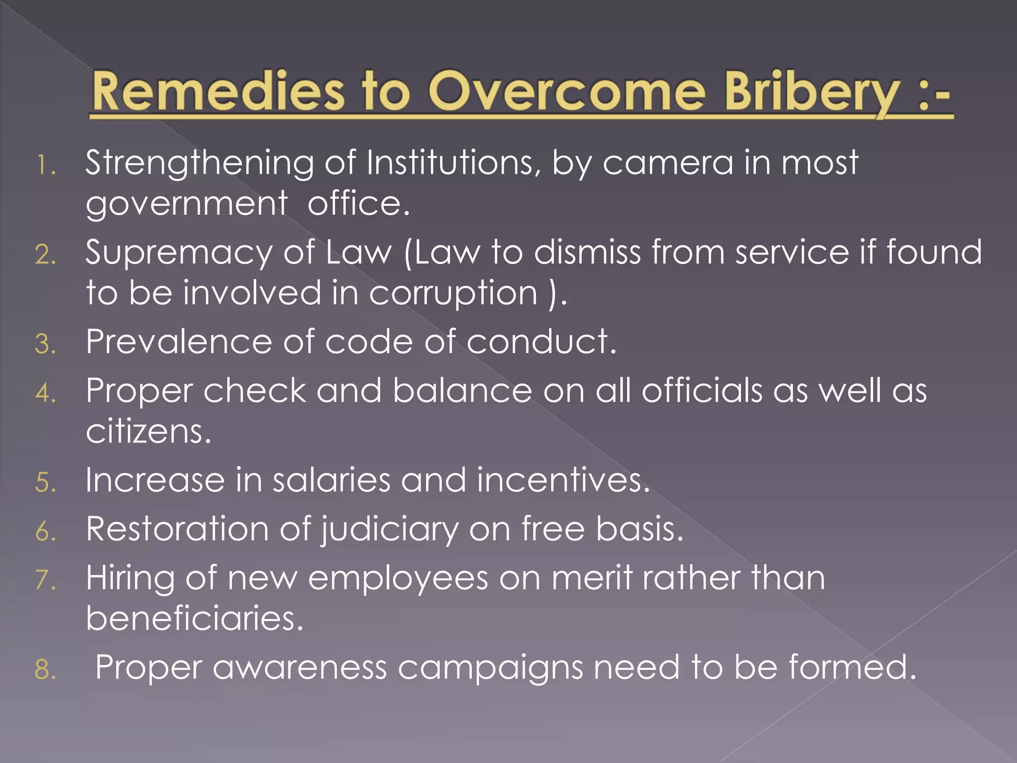 Bribery ppt (1) our presentation | PPTX