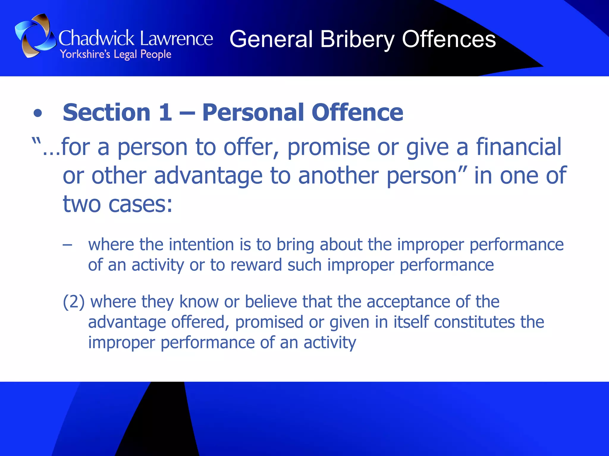 Bribery Act 2010 Presentation | PPT