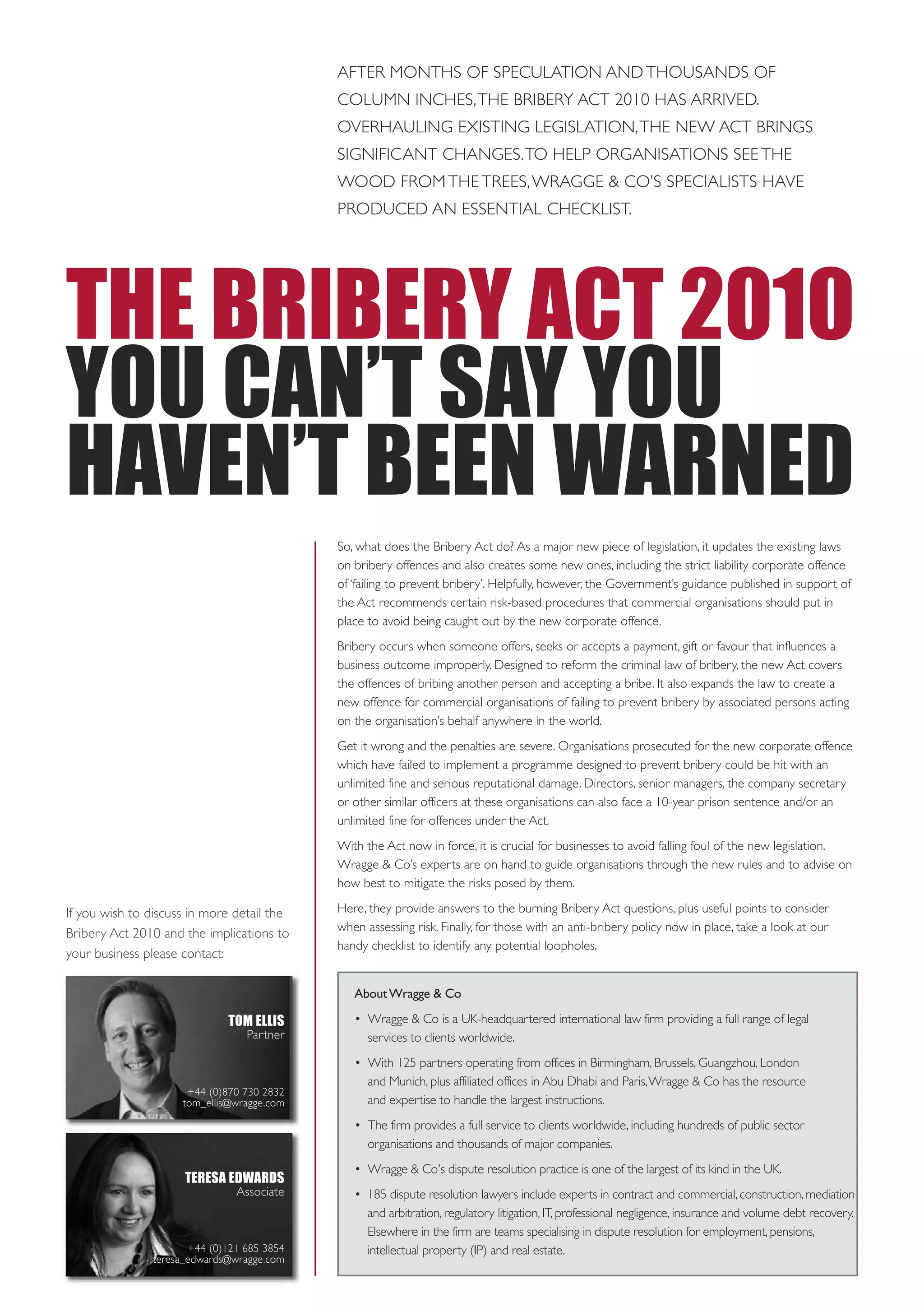 Bribery Act checklist | PDF