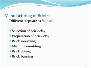Civil Engineering Materials Brick Field .ppt | Chemistry | Science