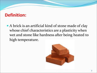 Civil Engineering Materials Brick Field .ppt | Chemistry | Science