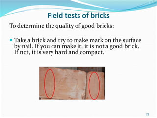 Civil Engineering Materials Brick Field .ppt | Chemistry | Science