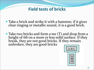 Civil Engineering Materials Brick Field .ppt | Chemistry | Science