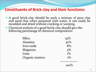 Civil Engineering Materials Brick Field .ppt | Chemistry | Science
