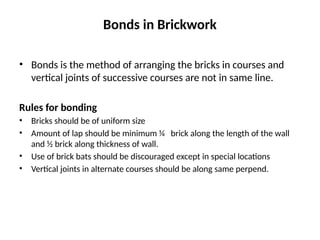 Brick_bonds civil engineering introduction | PPTX | Geology | Science
