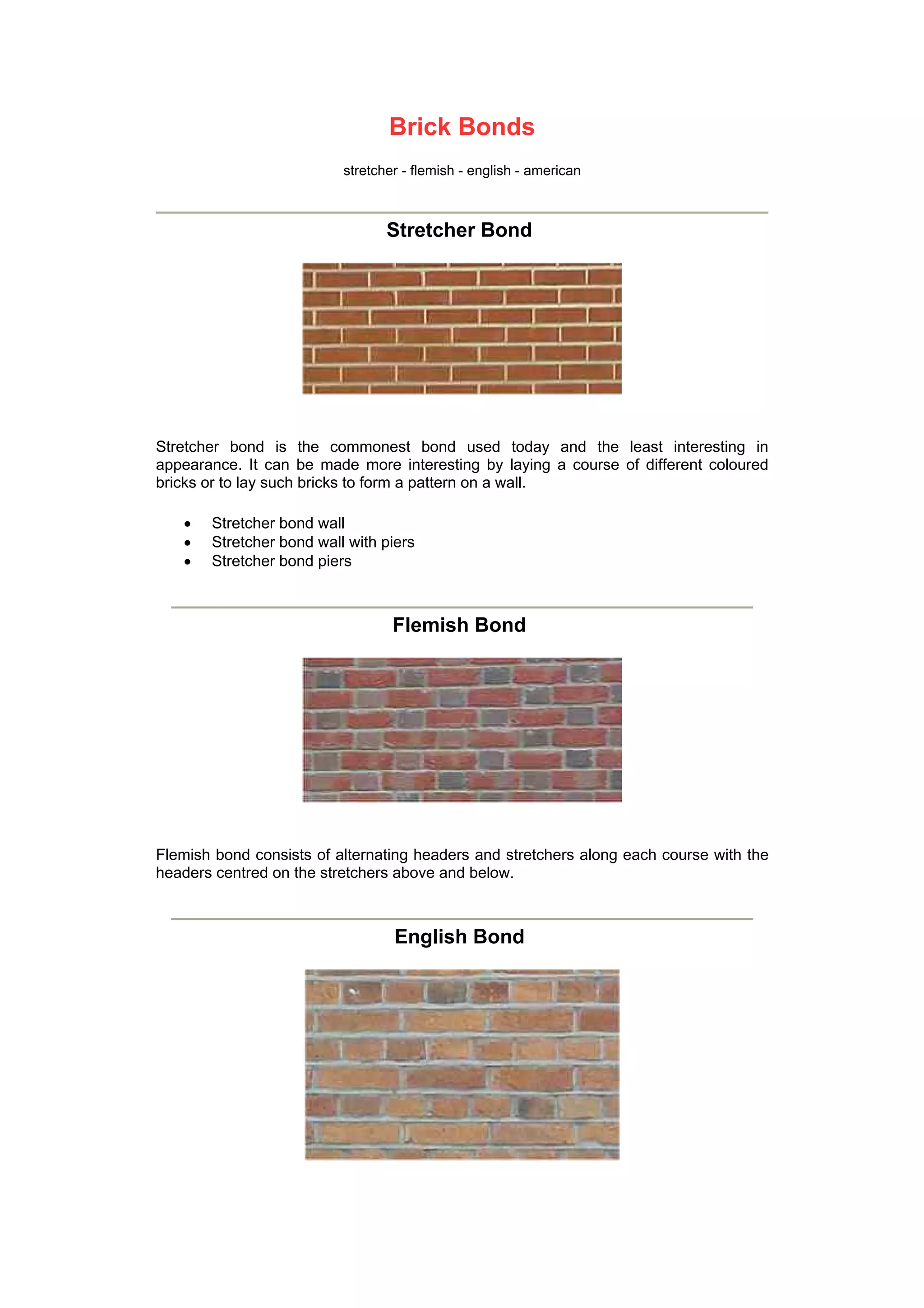 Brick bonds | PDF
