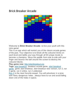 Brick breaker arcade | PDF