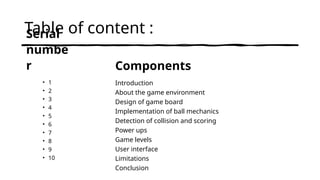 Presentation for the Brick Breaker Game. | PPTX