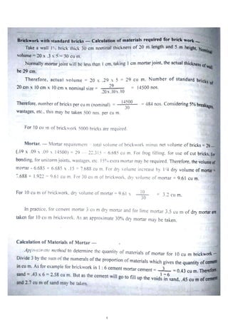 Brick calculation | PDF