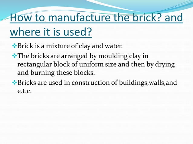 Brickmaking | PPTX | Woodworking | Arts and Crafts