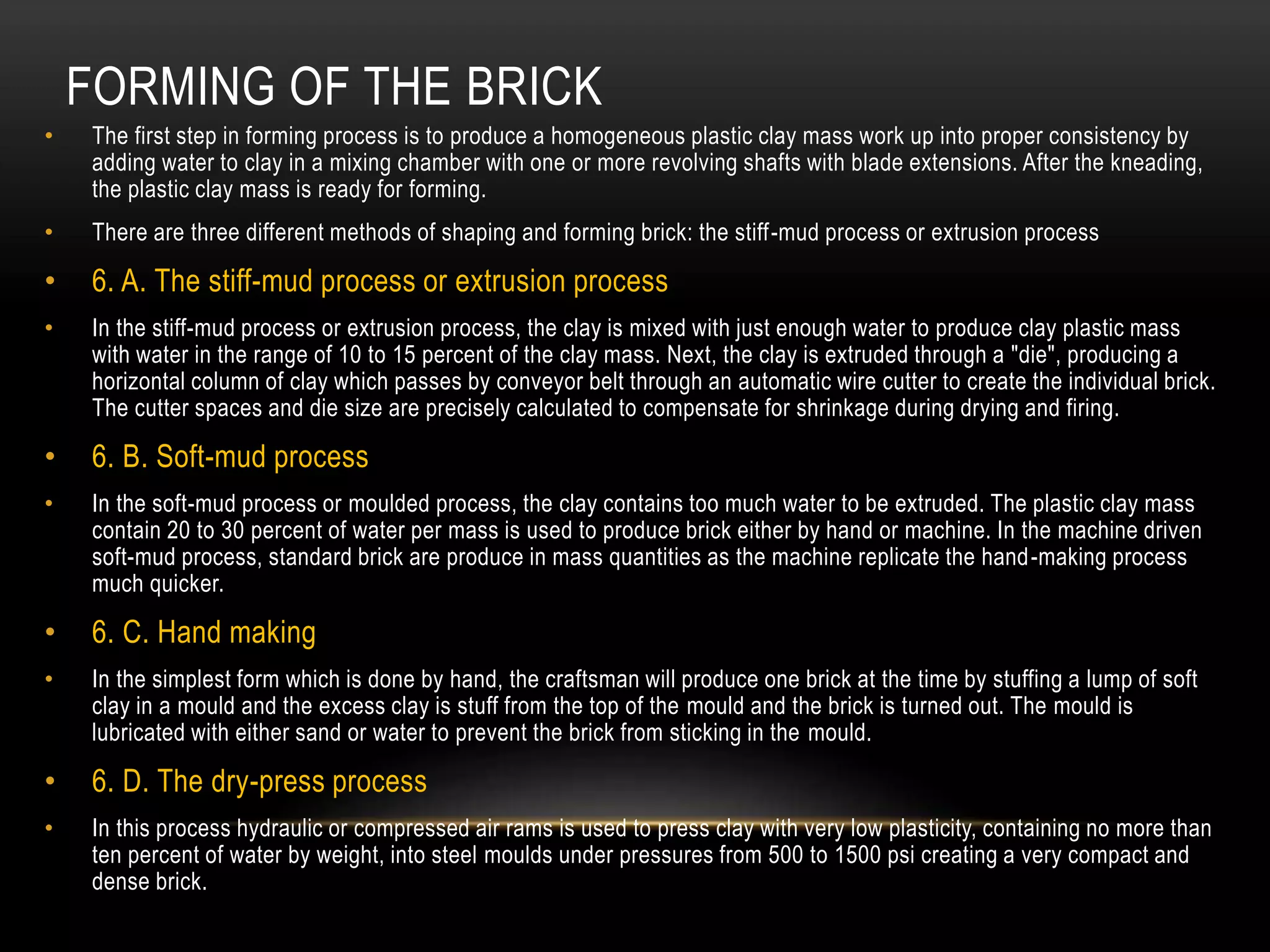 Brick , manufacturing process & types of brick | PPTX