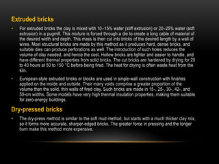 Brick , manufacturing process & types of brick | PPTX
