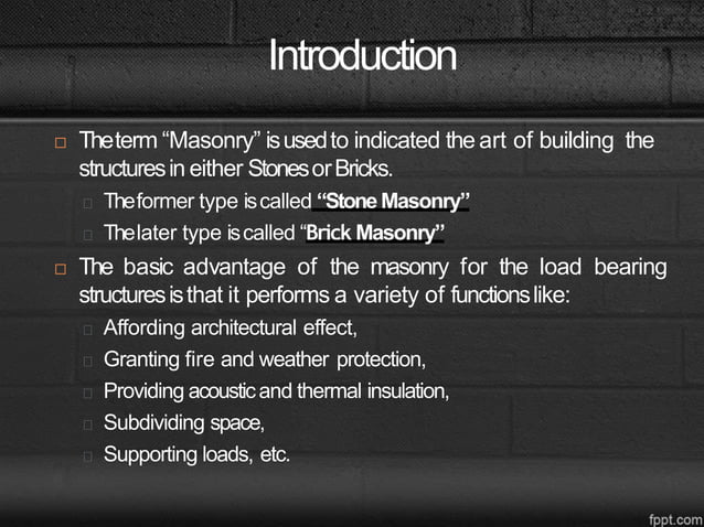 Brick Masonry.pptx | Geology | Science