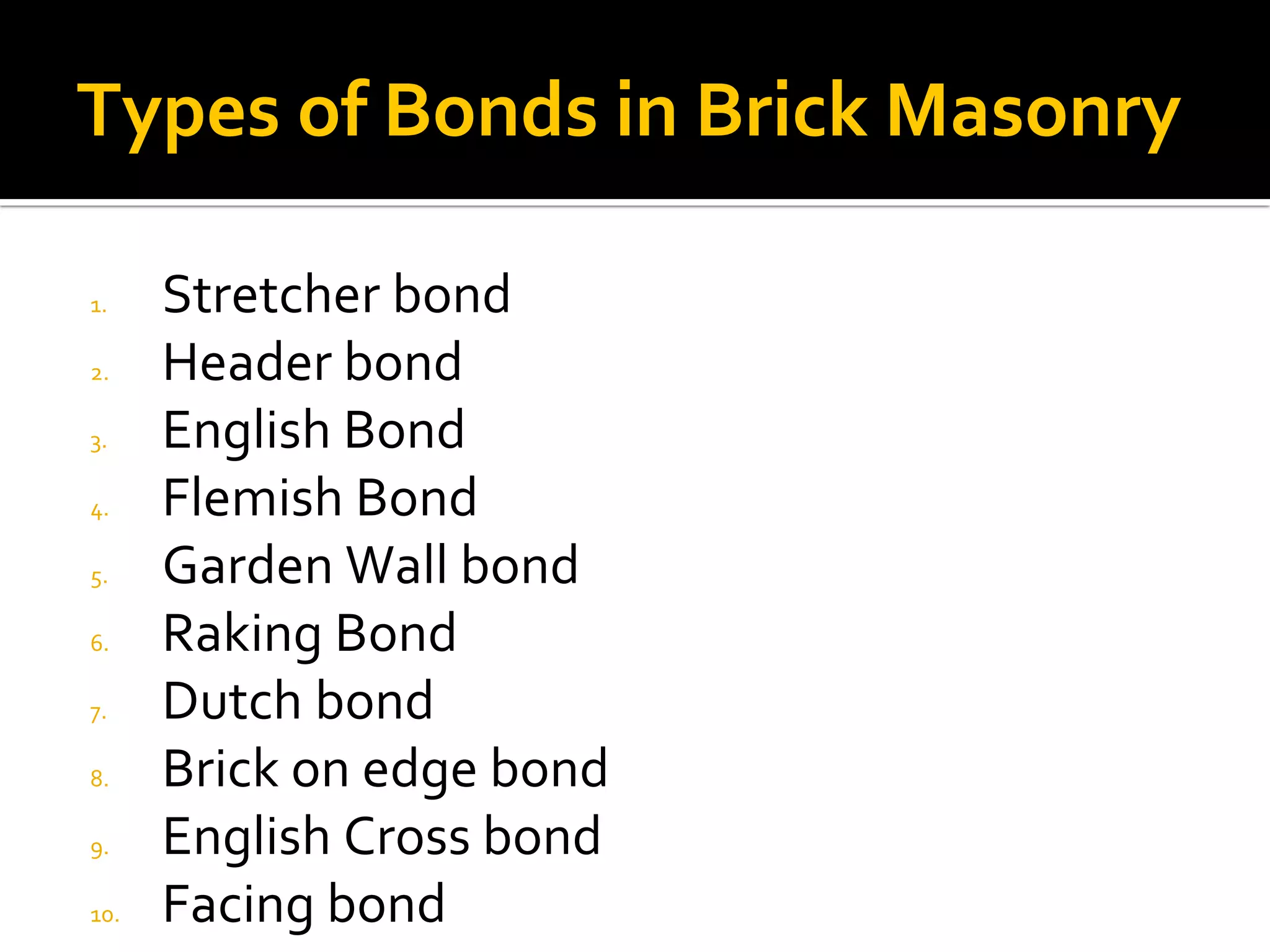 Brick masonry ppt | PDF