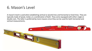 Brick masonry tools | PPTX