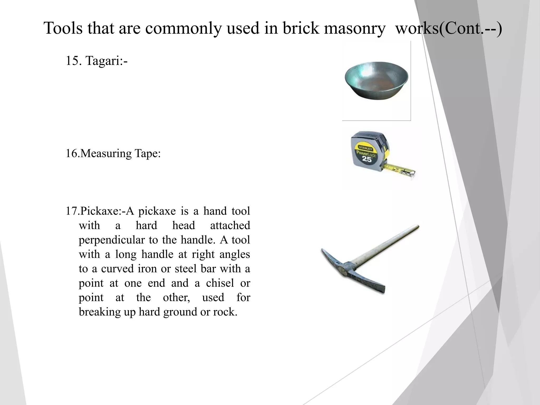 Brick masonry tools | PDF