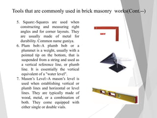Brick masonry tools | PDF