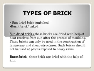 Brick ppt (building construction & management -bcm)-IV sem | PPTX