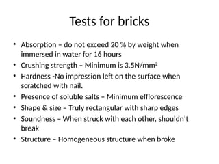 Fundamental of building construction (Bricks) | PPTX