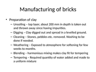 Fundamental of building construction (Bricks) | PPTX
