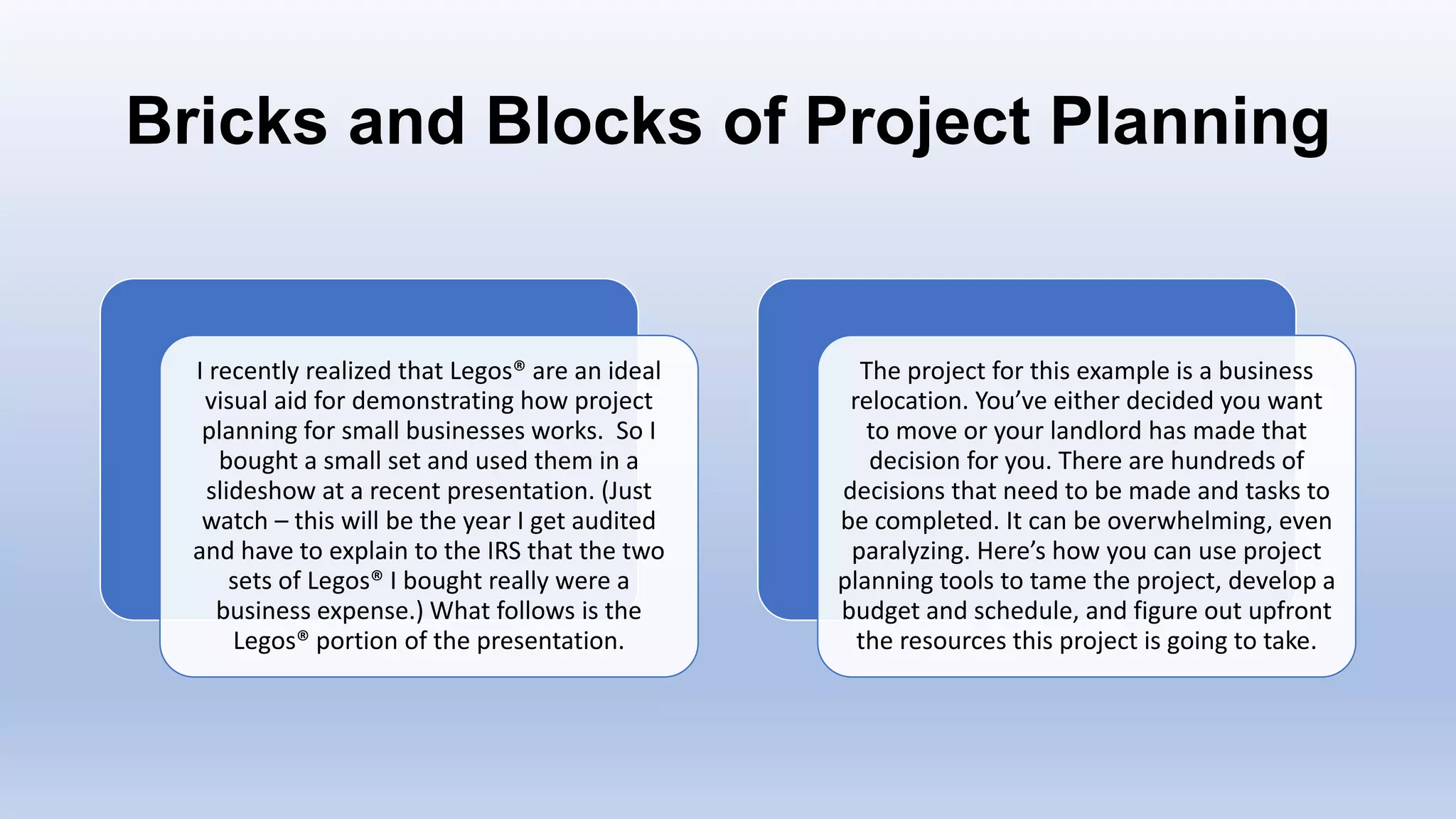 Bricks and Blocks of Project Planning | PPTX