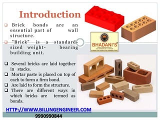 Brick work Notes Tutorial PDF Free Donwnload Presentation | PPTX