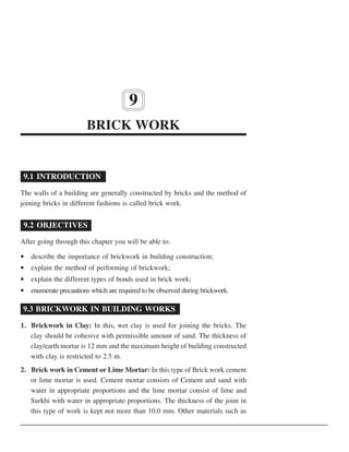 Brickwork in construction project for better quality control | PDF