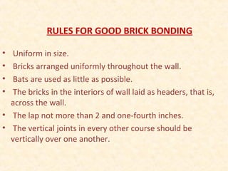 Brickwork bond ppt | PPT