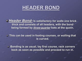 Brickwork Bonding (basics) | PPT