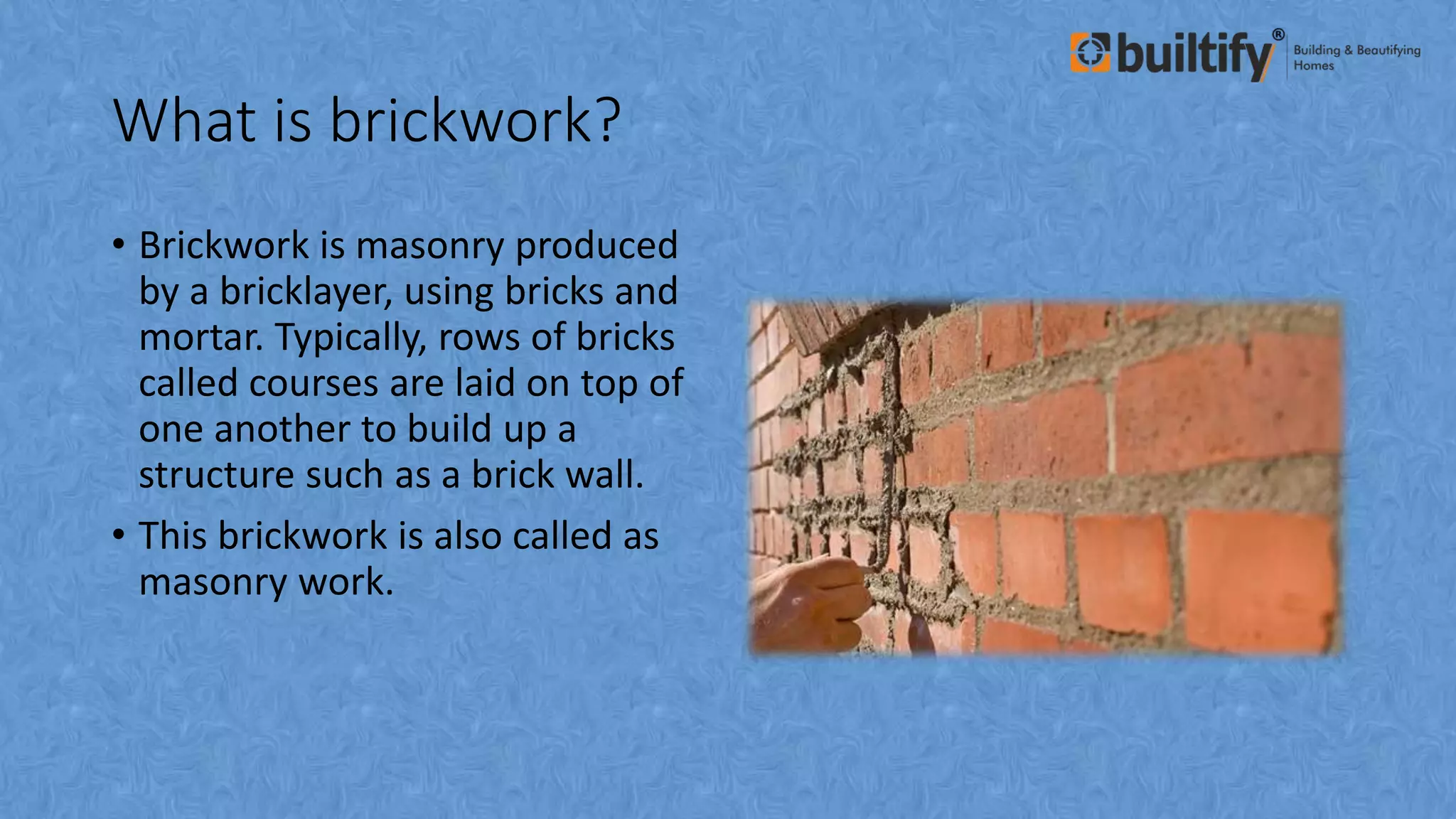 Brickwork and plastering | PPTX
