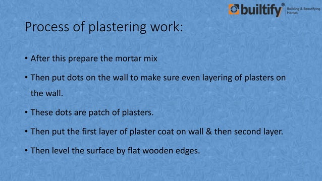 Brickwork and plastering | PPTX | Home Improvement | Home & Garden