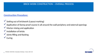 CONSTRUCTION OF BRICK WORK IN THE BUILDINGS | PPTX