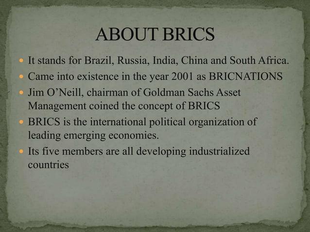 BRICS , The Emerging Economies | PPTX