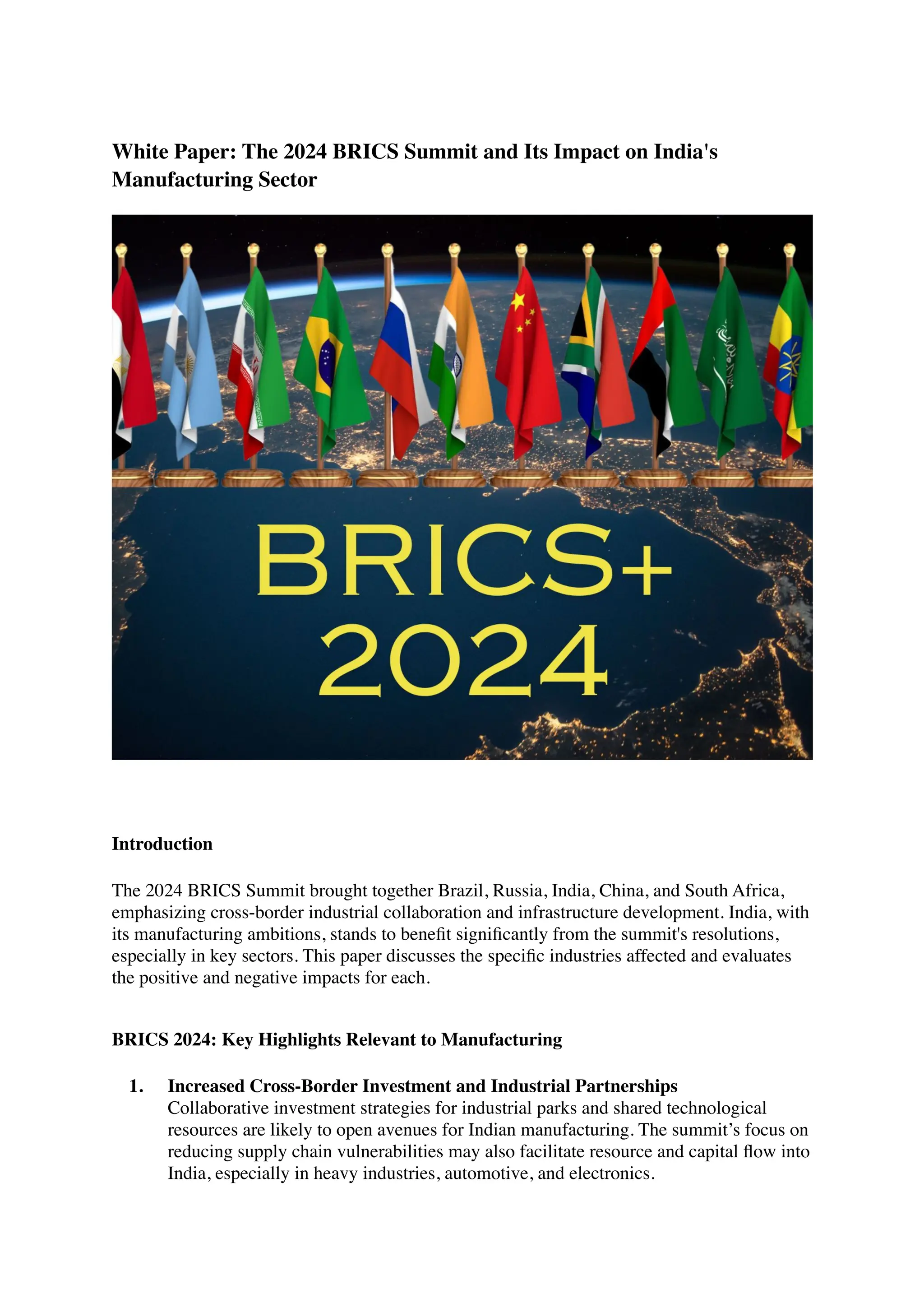 BRICS and its Impact on Indian Manufacturing Sector.pdf | Free Download