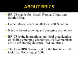 PPT ON BRICS | PPTX