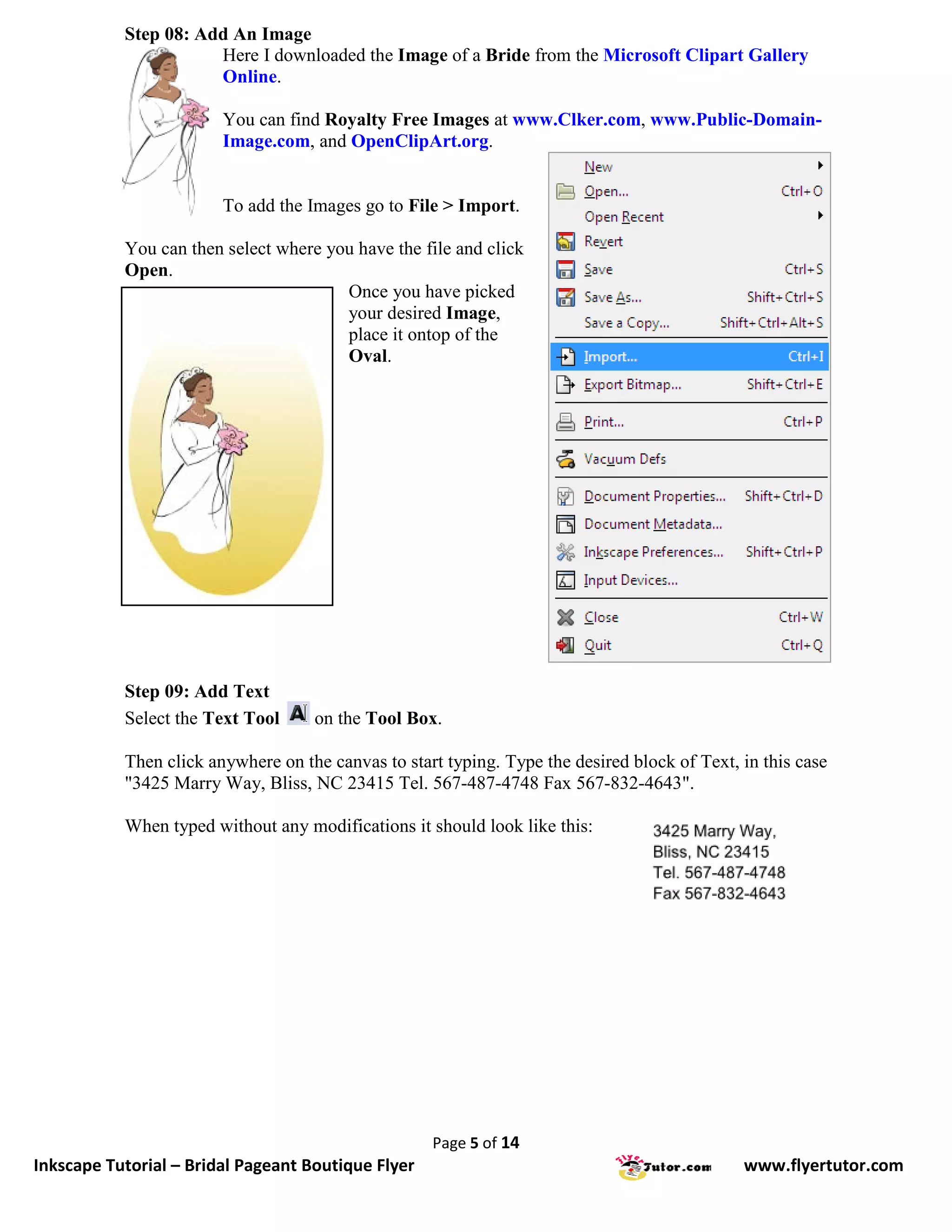 Inkscape Tutorials: Bridal Pageant Boutique Flyer | PDF