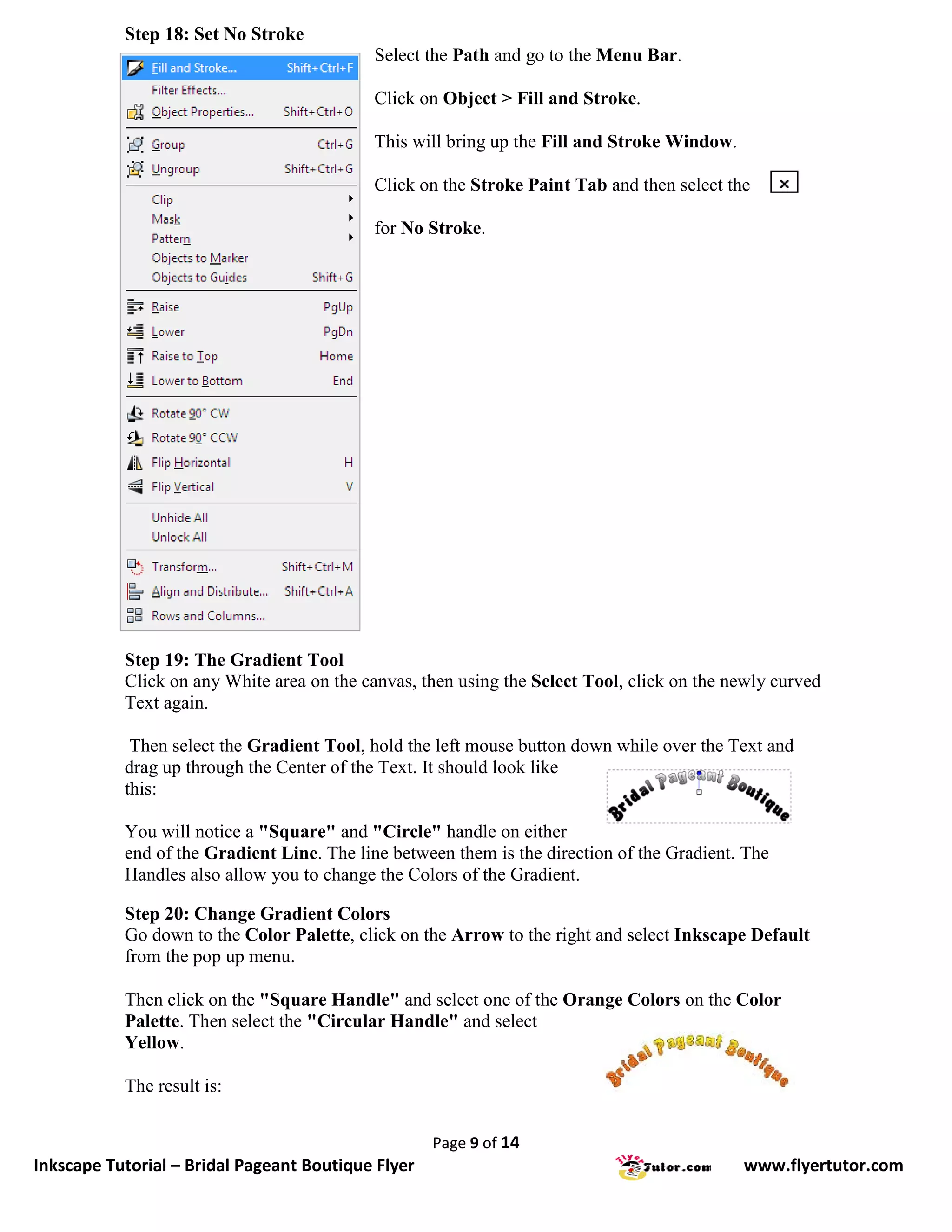 Inkscape Tutorials: Bridal Pageant Boutique Flyer | PDF