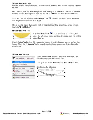 Inkscape Tutorials: Bridal Pageant Boutique Flyer | PDF