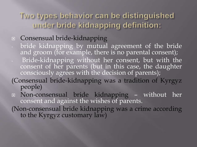 Bride kidnapping: tradition or crime? | PPT