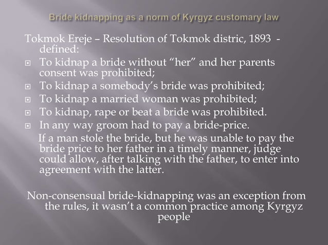 Bride kidnapping: tradition or crime? | PPT