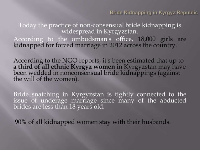 Bride kidnapping: tradition or crime? | PPT
