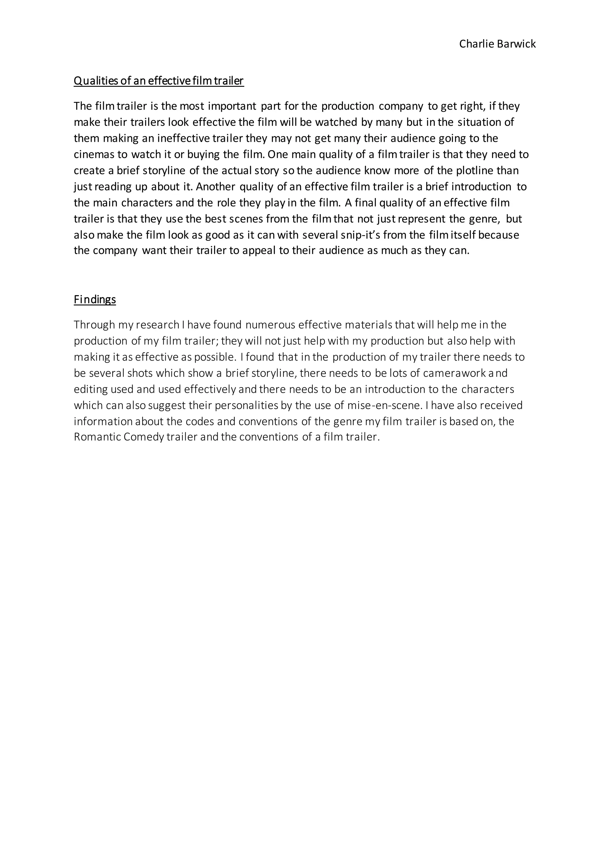 Film Trailer Analysis | DOCX