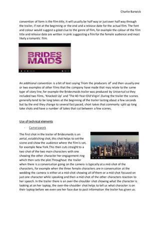 Film Trailer Analysis | DOCX | Soundtracks, TV and Showtunes | Music