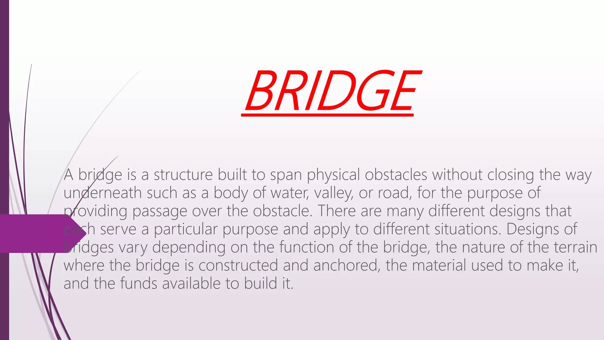 Bridge,types of bridges | PPTX