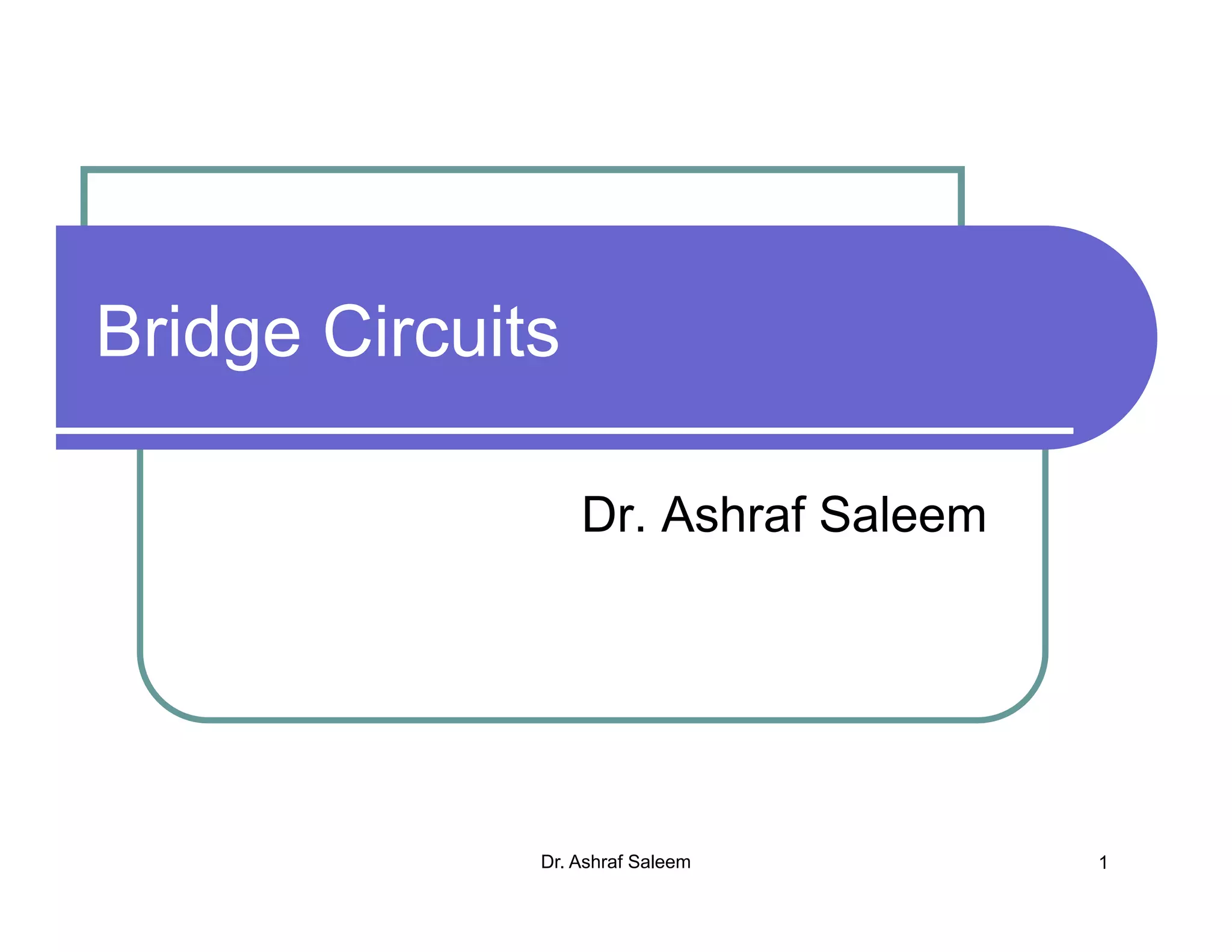 Bridge circuits | PDF
