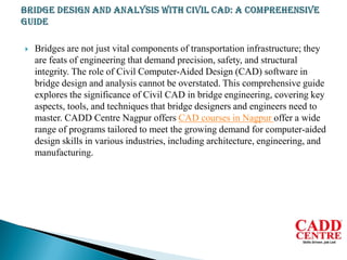 Bridge Design and Analysis with Civil CAD: A Comprehensive Guide | PDF